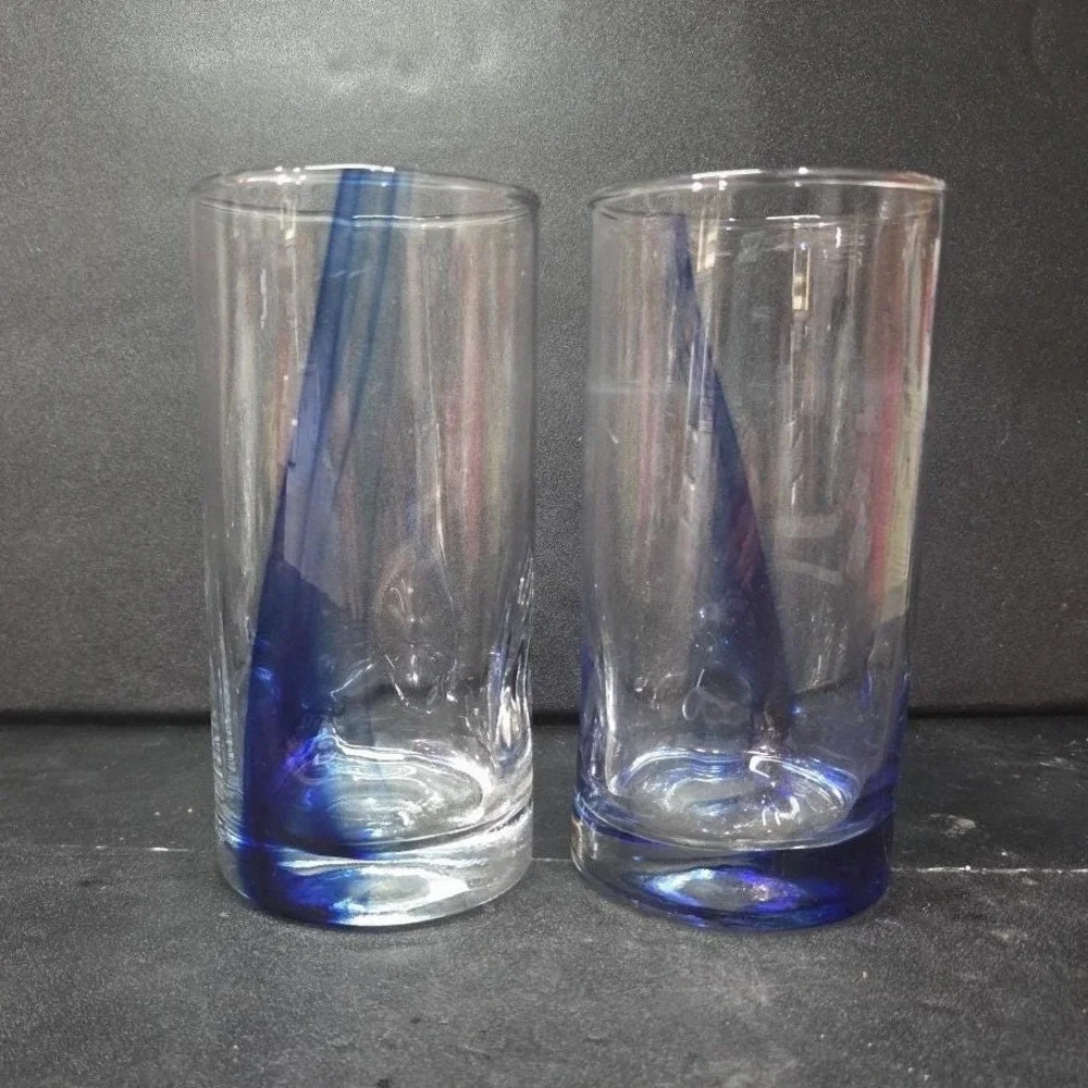 Libbey | Dining | Libbey Impressions Cobalt Blue Ribbon Tumblers Set Of ...